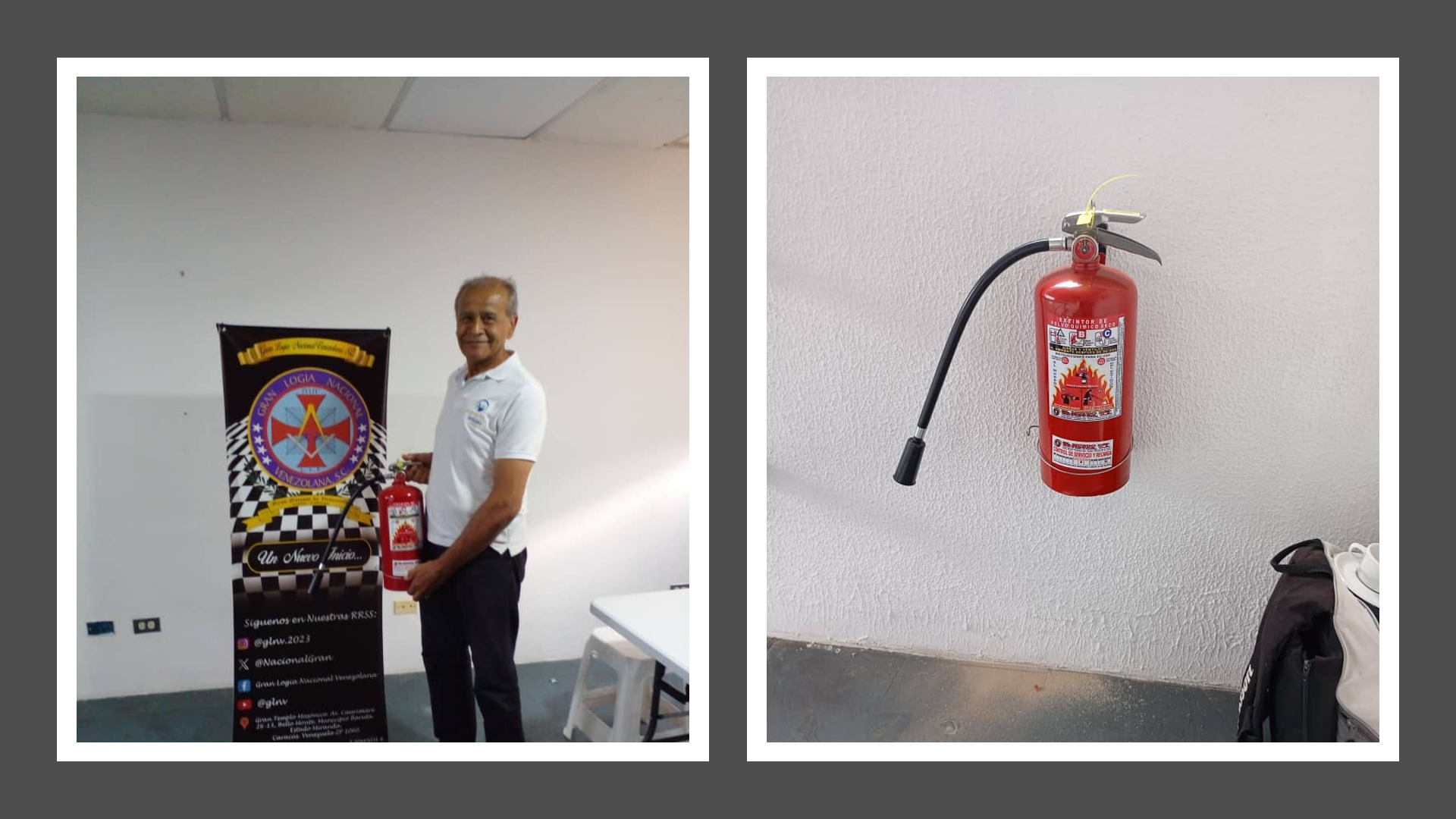 Wilmer Monterrey López, Gran Orador de la GLNV, Dona Extintor de ...